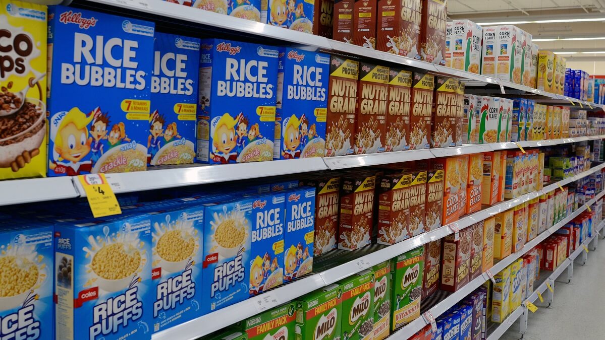 Supermarket Cereal Aisle Co Op Supermarket Store In New Ash Green,