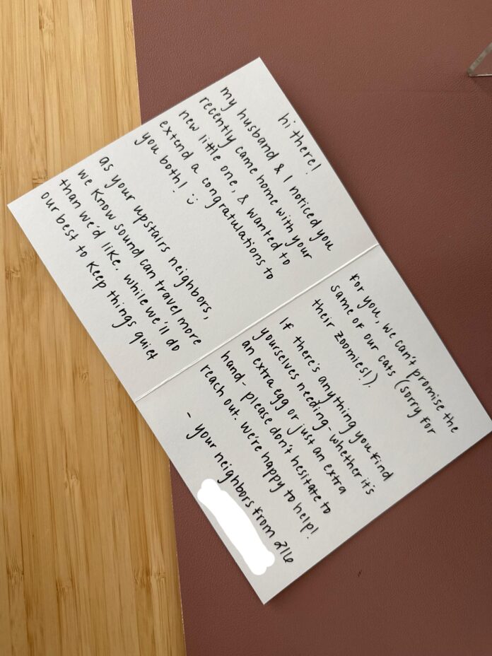 Could your neighbourly gesture be seen as creepy? This note has people ...